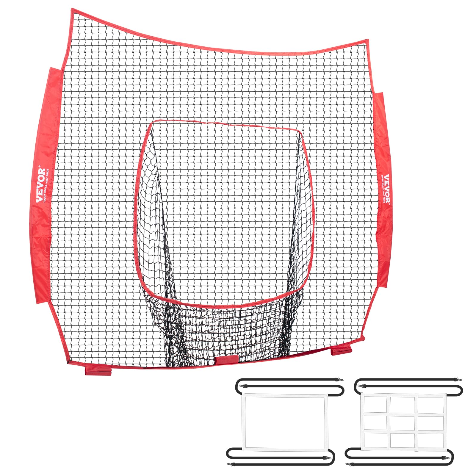 VEVOR 7x7ft Baseball Softball Practice Net, Portable Baseball Training ...