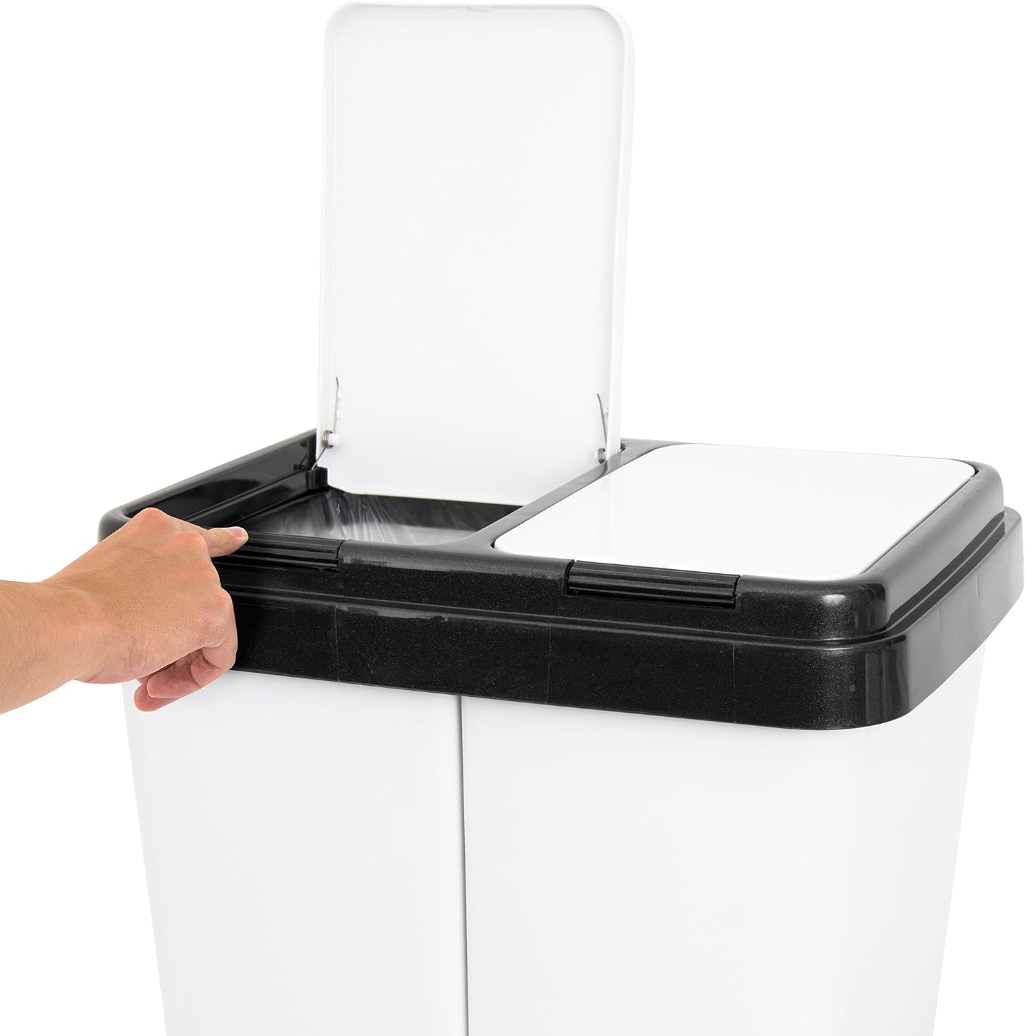 Grizzly Double Waste Recycling Bin – 2×25 L – with Push-top Lids – for ...