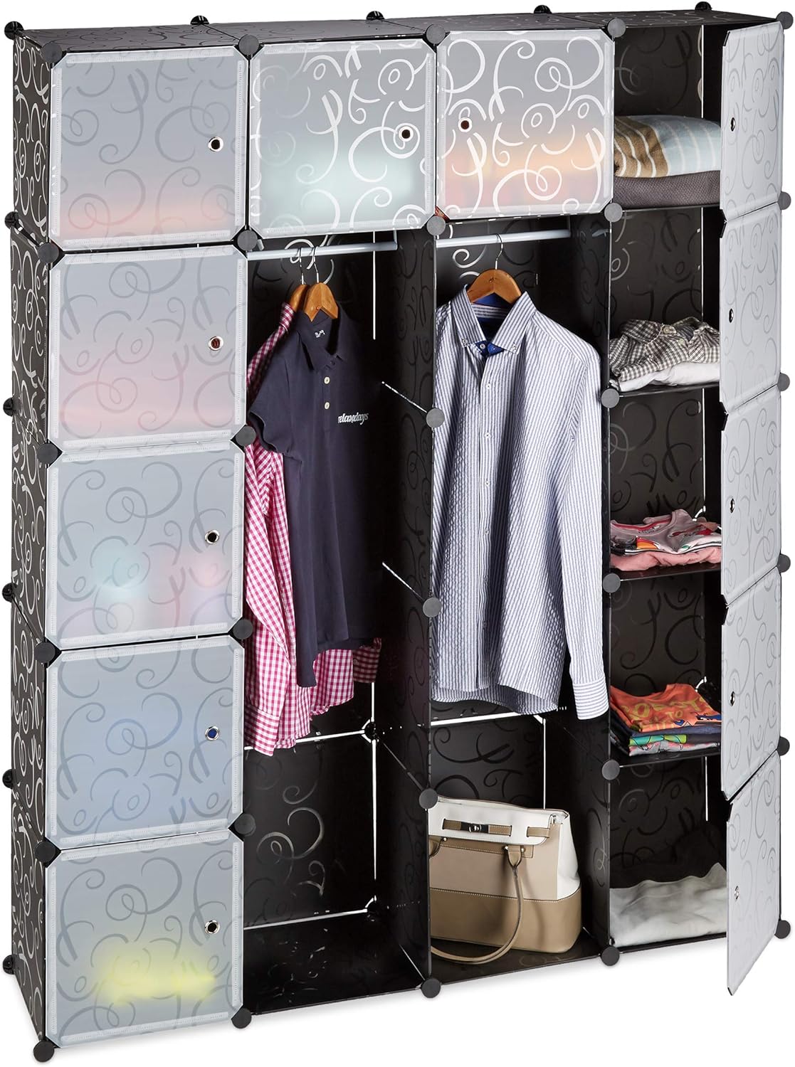 Relaxdays 14-Compartment Shelving Unit Wardrobe, Modular Plug-In ...