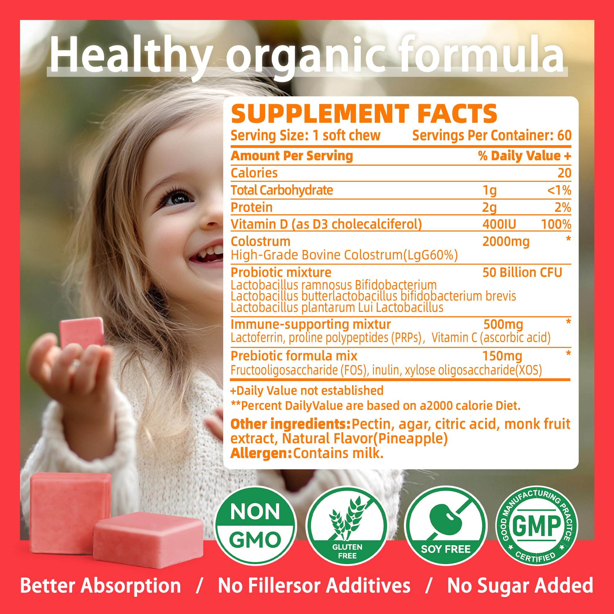 Mua Colostrum Chews Supplement with probiotics for Gut Health, Bloating ...