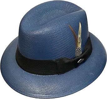 Tres Puntos Hatwear Navy Blue Pachuco Lowrider Fedora Style Brim Hat ...