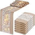 Amazon.com: Tudomro 6 Pcs Burlap Table Runner with LED String Lights 12 ...