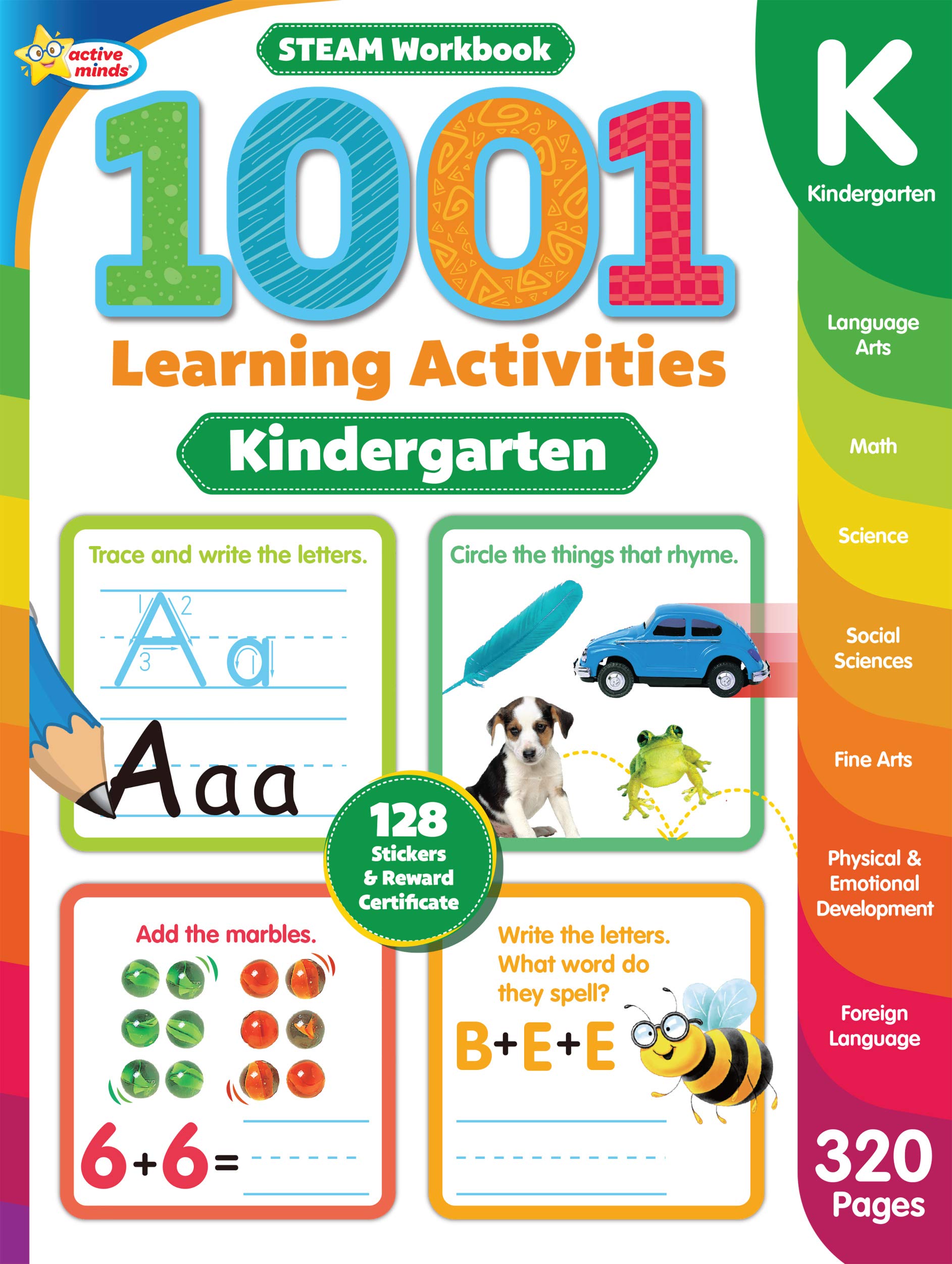 1001 STEAM Kindergarten Activity Workbook: Practice Sight Words ...