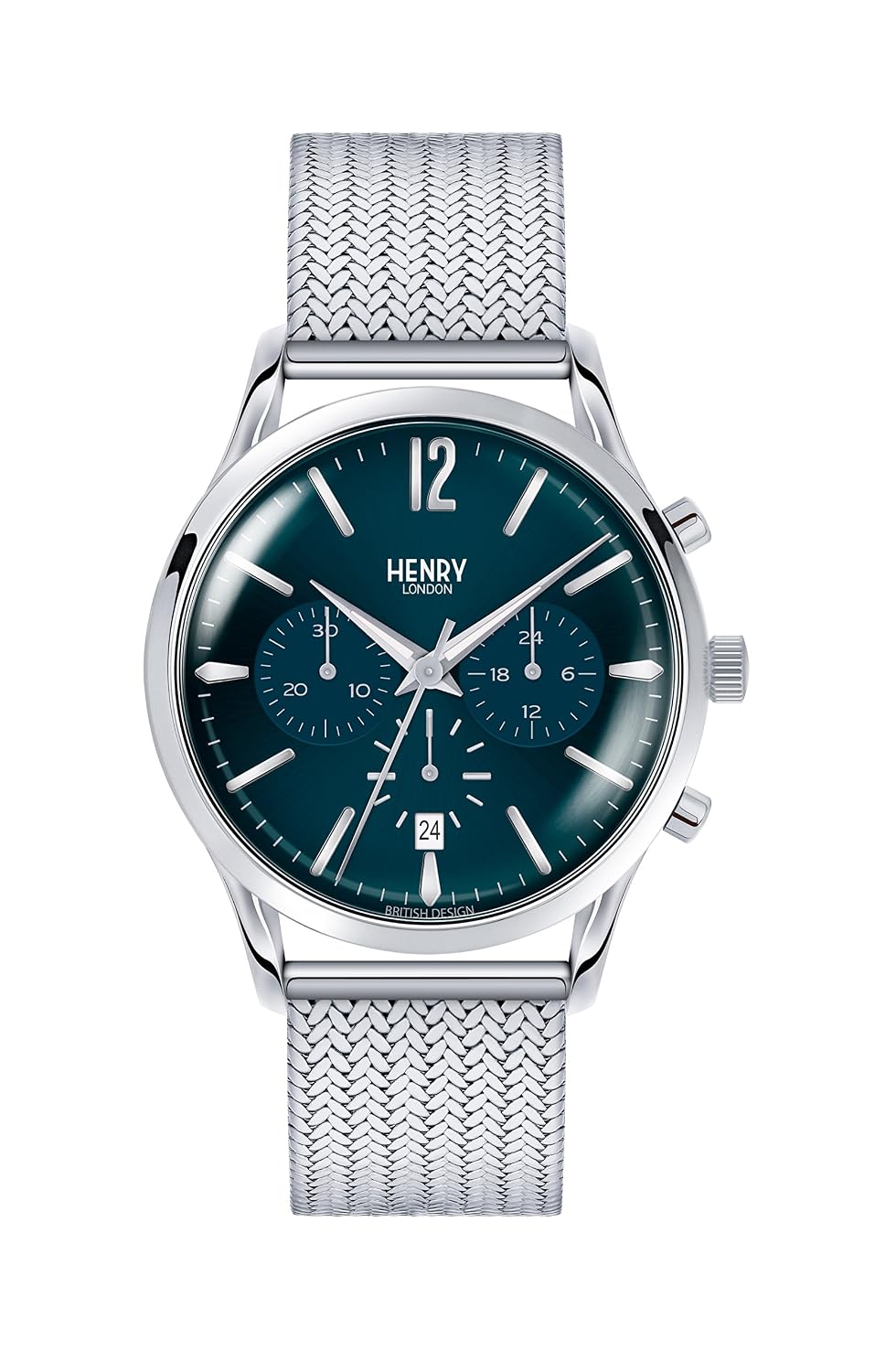 Henry London Mens Chronograph Quartz Watch with Stainless Steel Strap ...