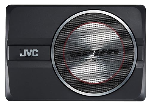 JVC CW-DRA8 Compact Powerful Subwoofer 250-watt Class D Amplifier, Shallow Profile 8 Inch Sub ...