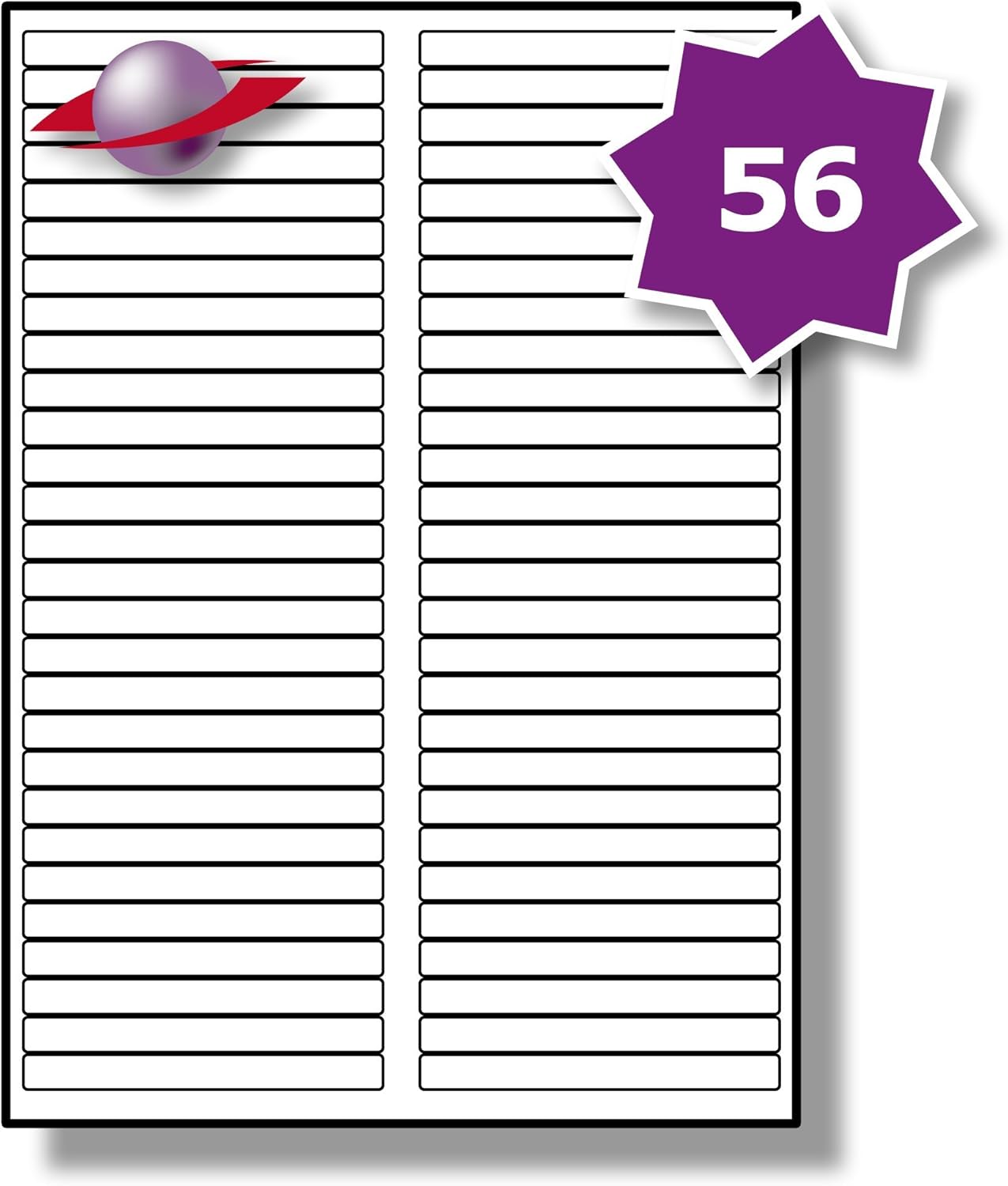 56 Per Page/Sheet, 5 Sheets (280 Sticky IDENTIFICATION Labels), Label ...