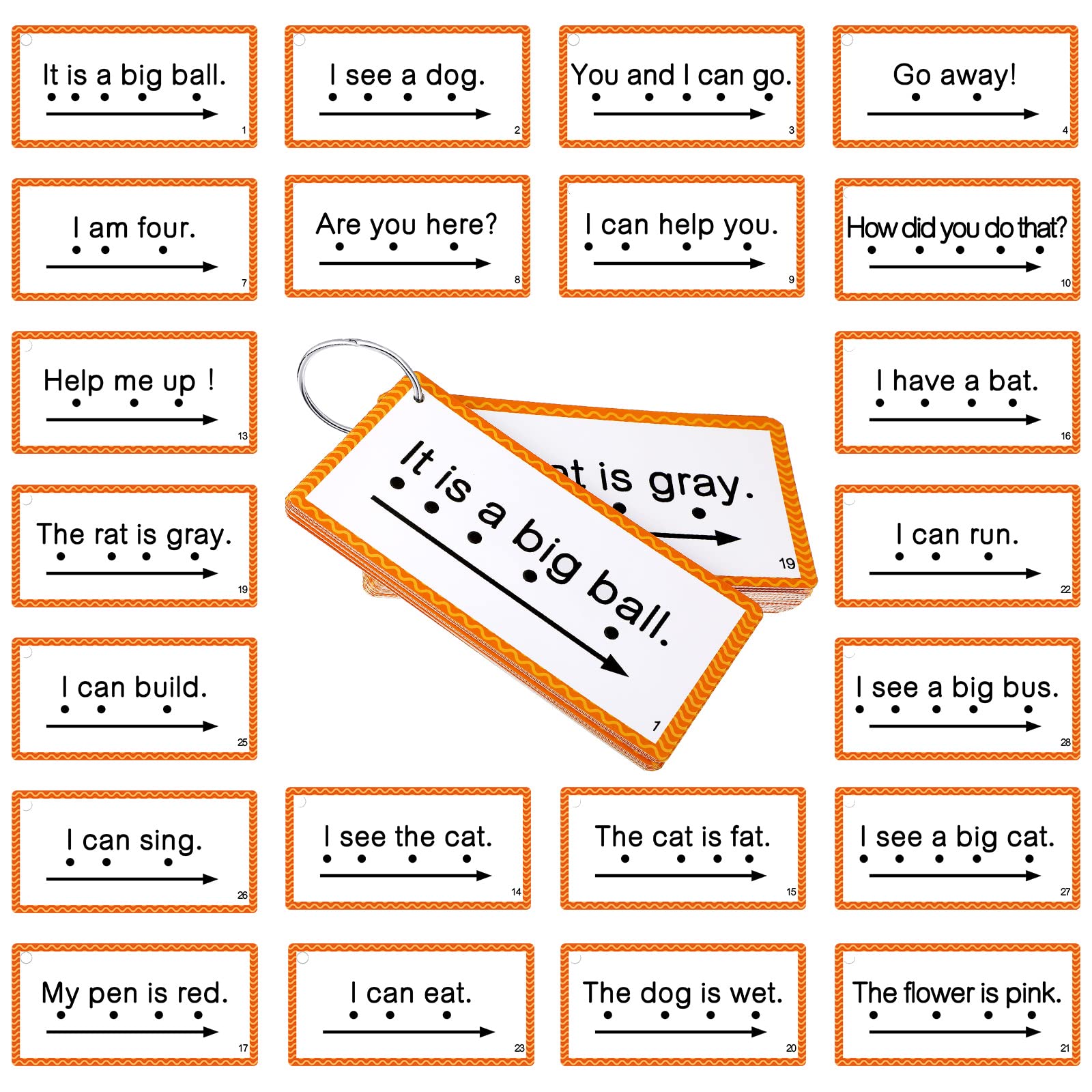 Mua 60 Pcs Sight Word Sentence Cards Kindergarten Flash Cards Preschool ...