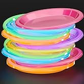 Amazon.com: Exquisite Black Light Glow Party Plates - 60 Party Plates ...