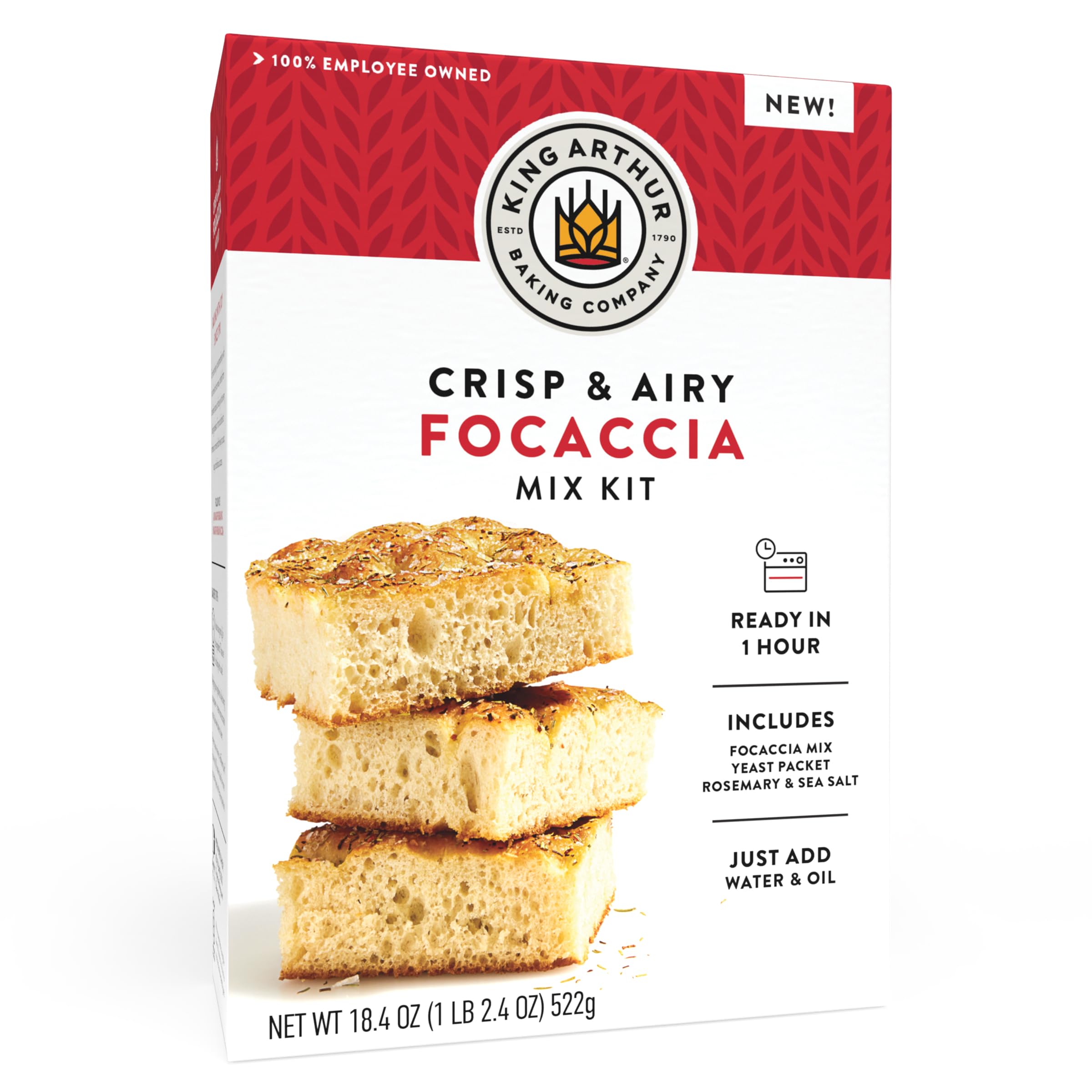 King Arthur Baking Company Crisp & Airy Focaccia Mix Kit 18.4 oz ...