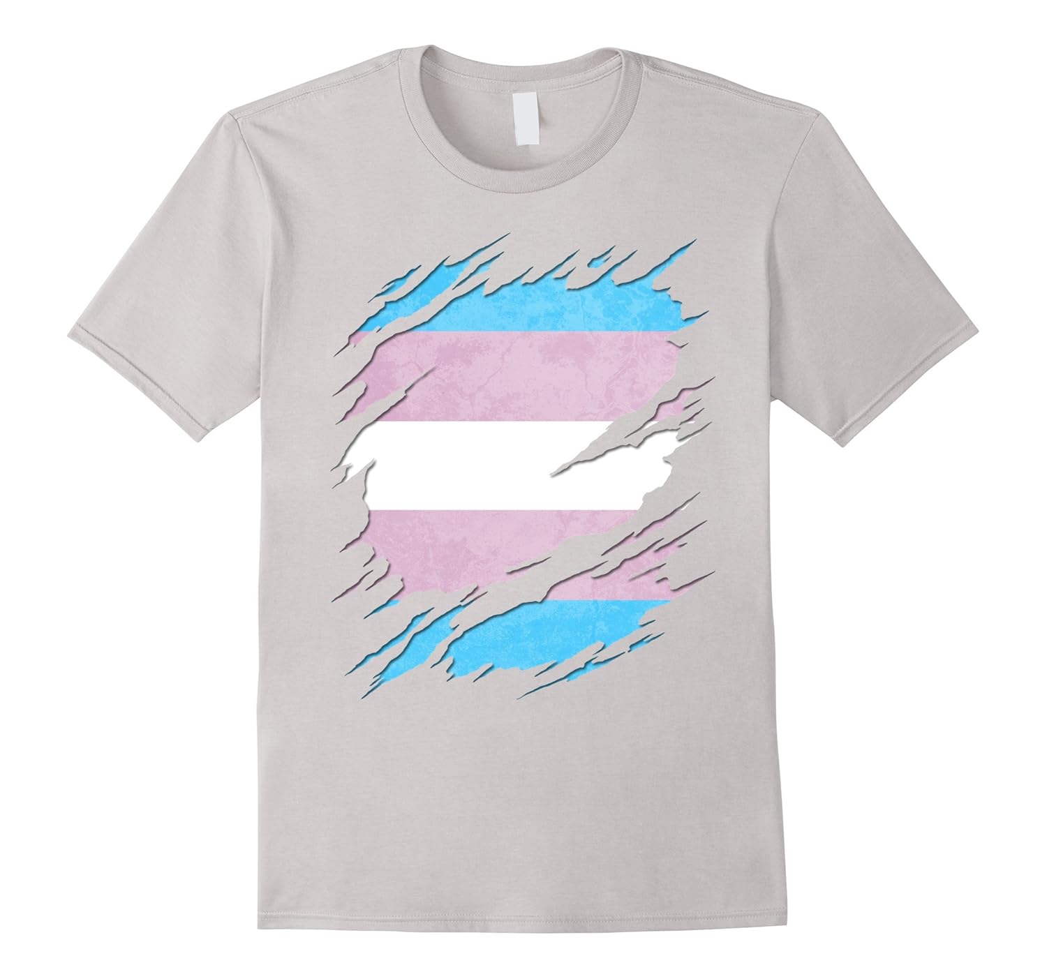 Transgender Pride Flag Ripped T-Shirt-4LVS