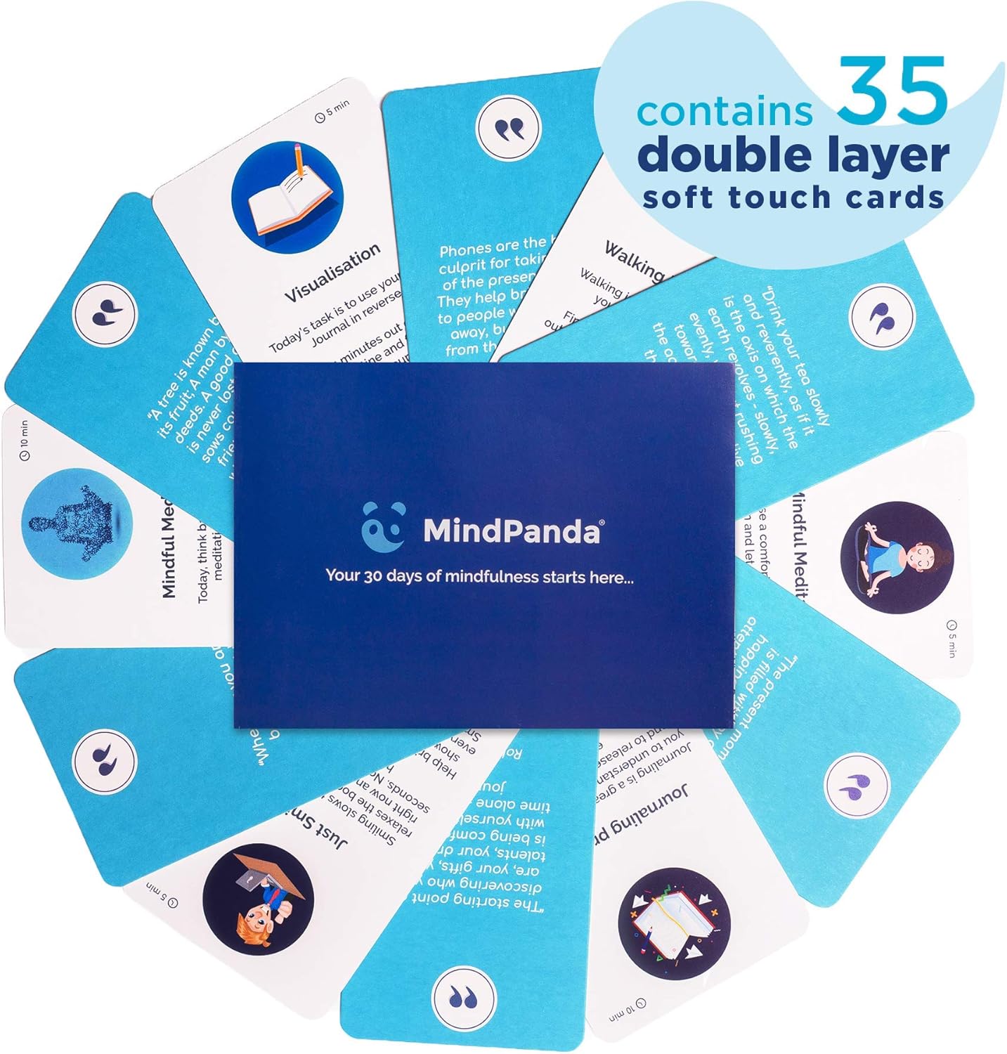 MindPanda Mindfulness Cards, Self Care Kit with Empowering Meditation ...