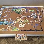 Amazon.com: ATDAWN Wooden Puzzle Table, Jigsaw Puzzle Table, Puzzle ...