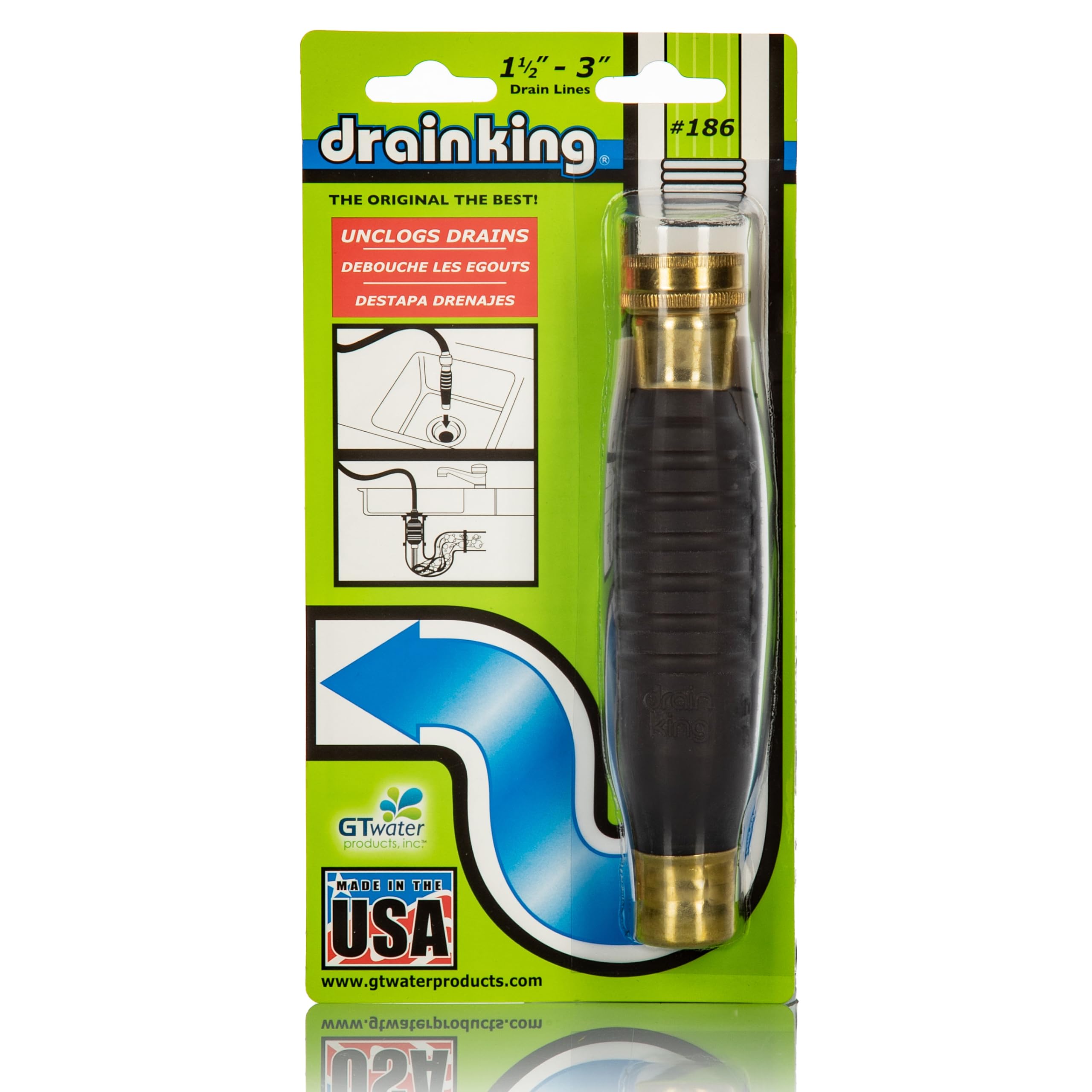 Mua Drain King 186 Unclogs Bathroom Sinks, Showers, and Swimming Pool Drains, 1.5 to 3 Inch trên ...