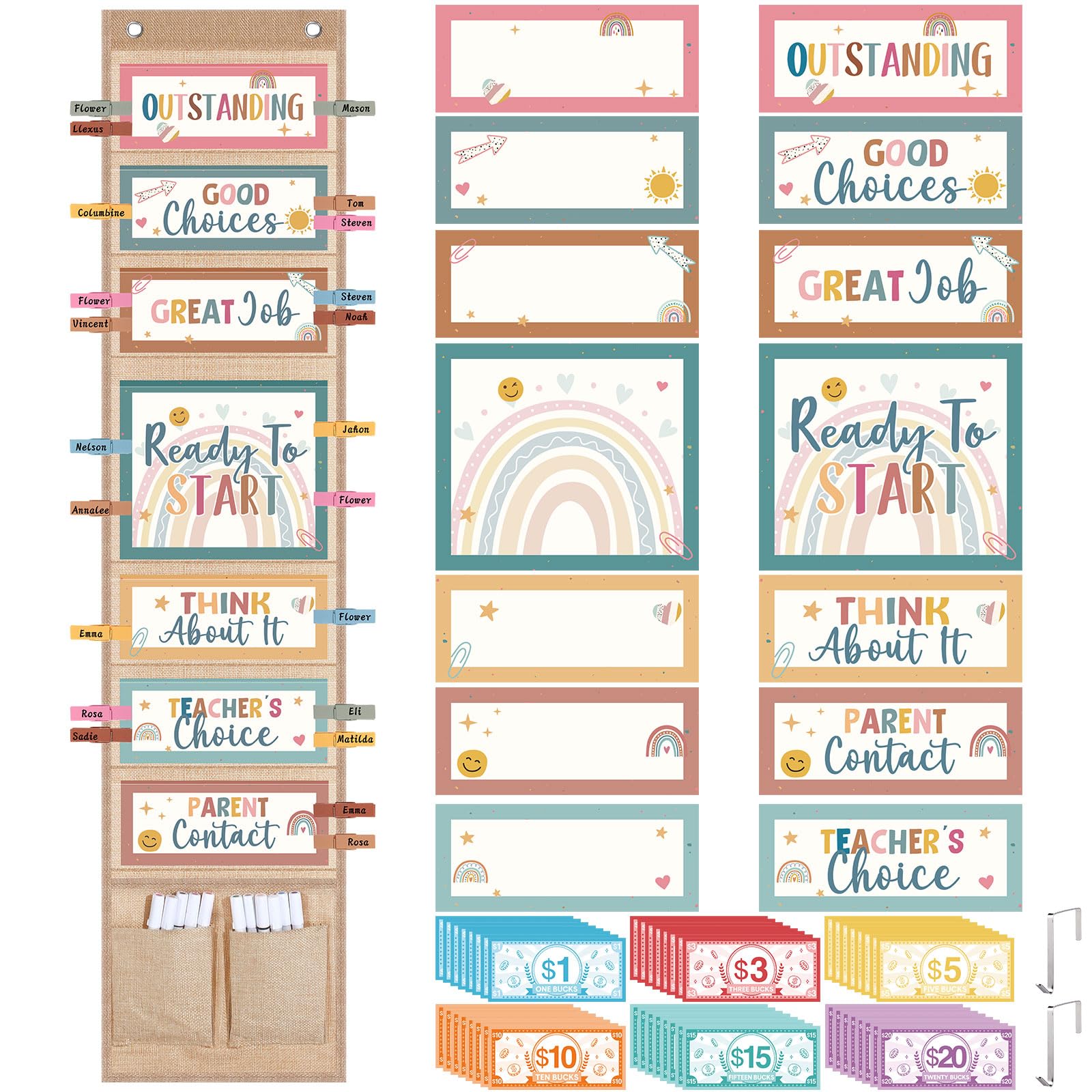 Pasimy 59 Pcs Student Behavior Clip Chart for Classroom Management Kids ...