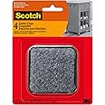 Scotch Caster Cups SP906-NA, Square Felt Gray 2.5-in 4/pk, 6 Packs per ...