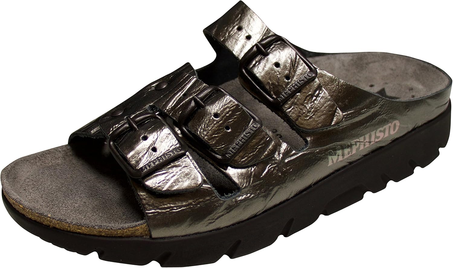 Amazon.com | Mephisto Zach Grey Full Grain Leather Sandal (37 M EU ...