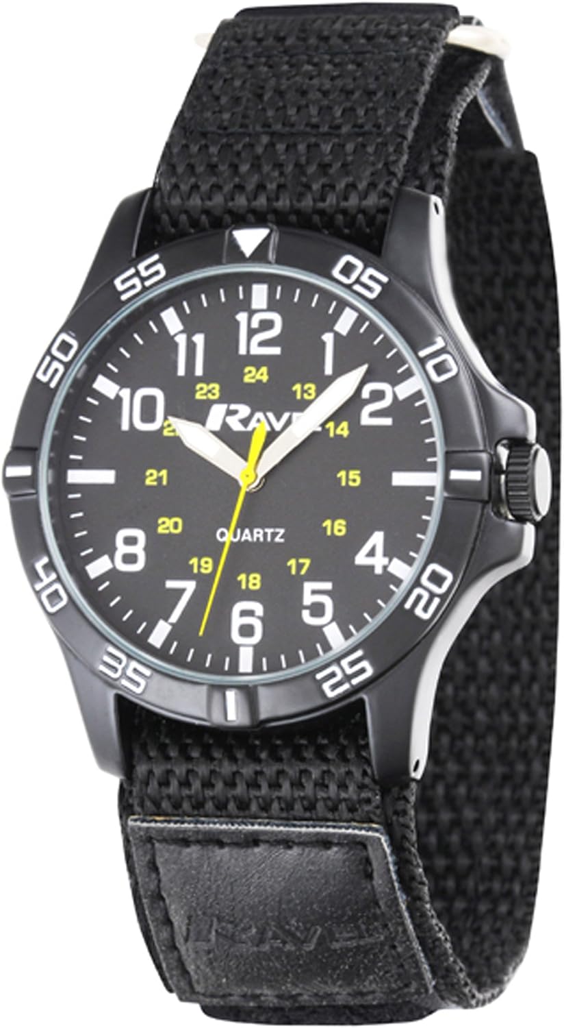 Ravel Work Watch with Fast Fit Action Grip Velcro Strap Men's Quartz ...