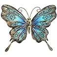 Amazon.com: LIFFY Metal Butterfly Outdoor Decor 12" Hanging Glass ...