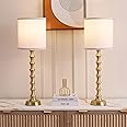EUO 30.5" Gold Table Lamps for Living Room Set of 2, Gold Buffet Lamps ...