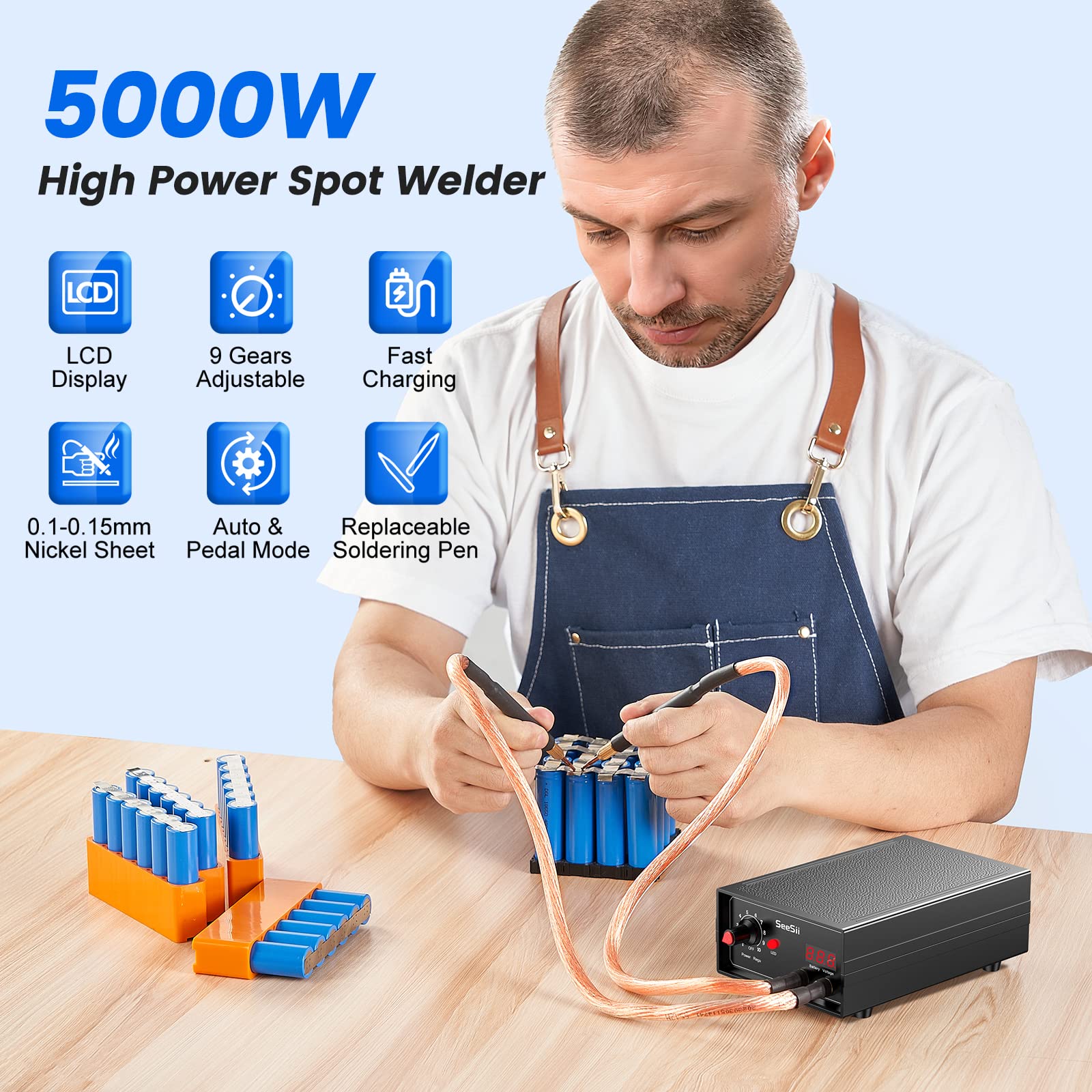 Mua SeeSii 5000W Spot Welder, 2-in-1 Automatic & Foot Pedal Two Modes ...