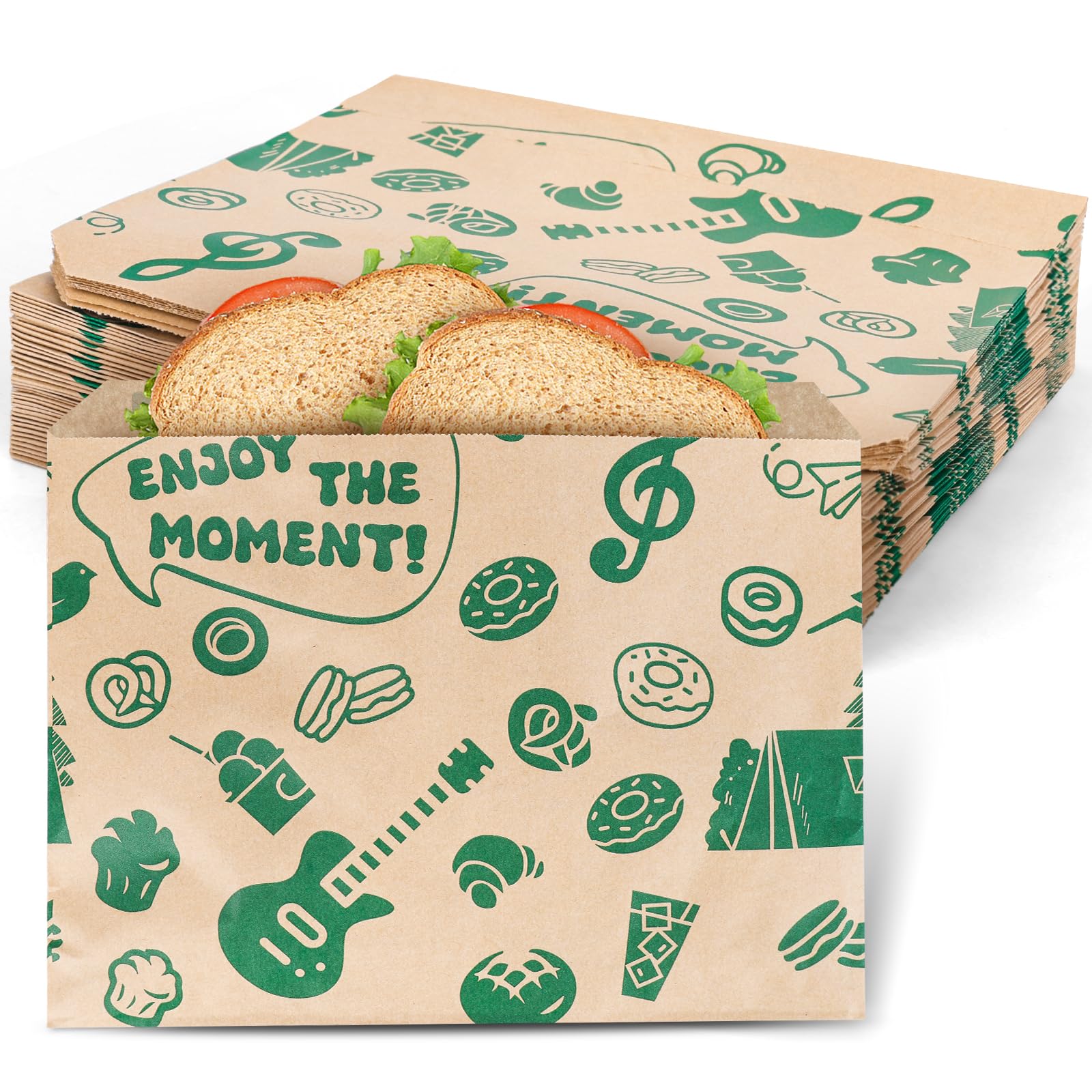 Mua Shindel 100PCS Paper Sandwich Bags, Paper Snack Bags Reused Paper ...