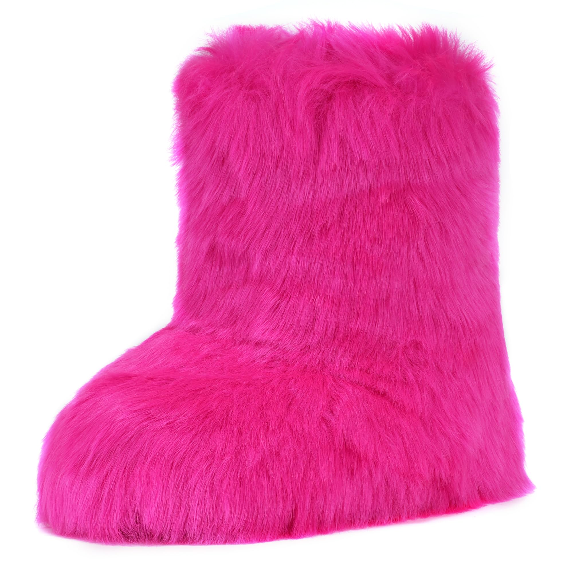 CEPEPRIN Women's Faux Fur Boots Furry Fuzzy Snow Boots Fluffy Winter ...