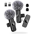 Amazon.com: Ponovo Lavalier Microphone for USB C Android Phone, Wireless Mini Lapel Mic ...