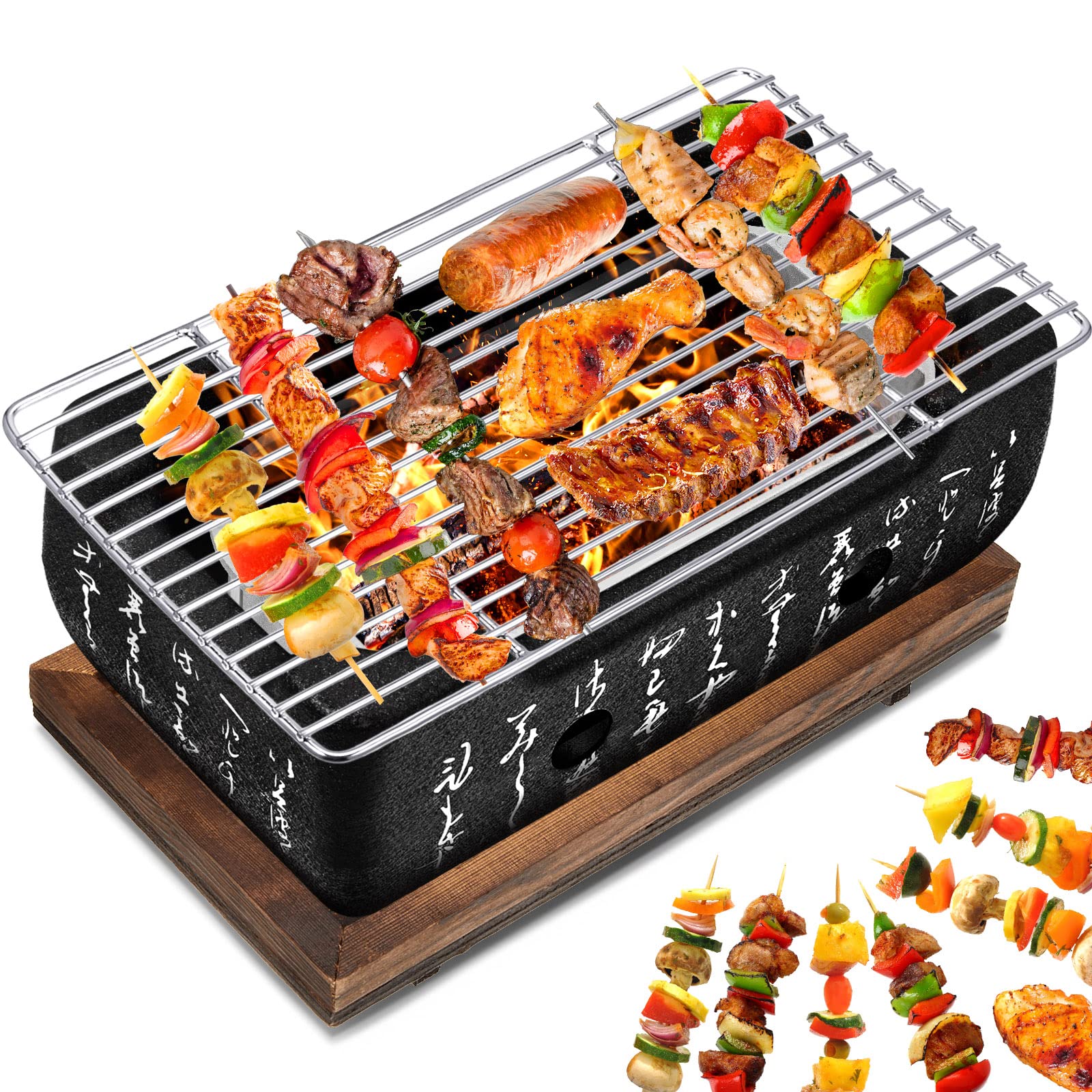 Japanese Style Grill Portable Japanese Barbecue Aluminum Alloy Hibachi ...