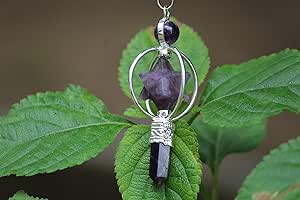 Amazon.com: Amethyst Star Spinning Merkaba Pendulum Sacred Geometry ...