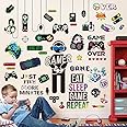 Amazon.com: decalmile Gamer Wall Decals Gaming Controller Eat Sleep ...