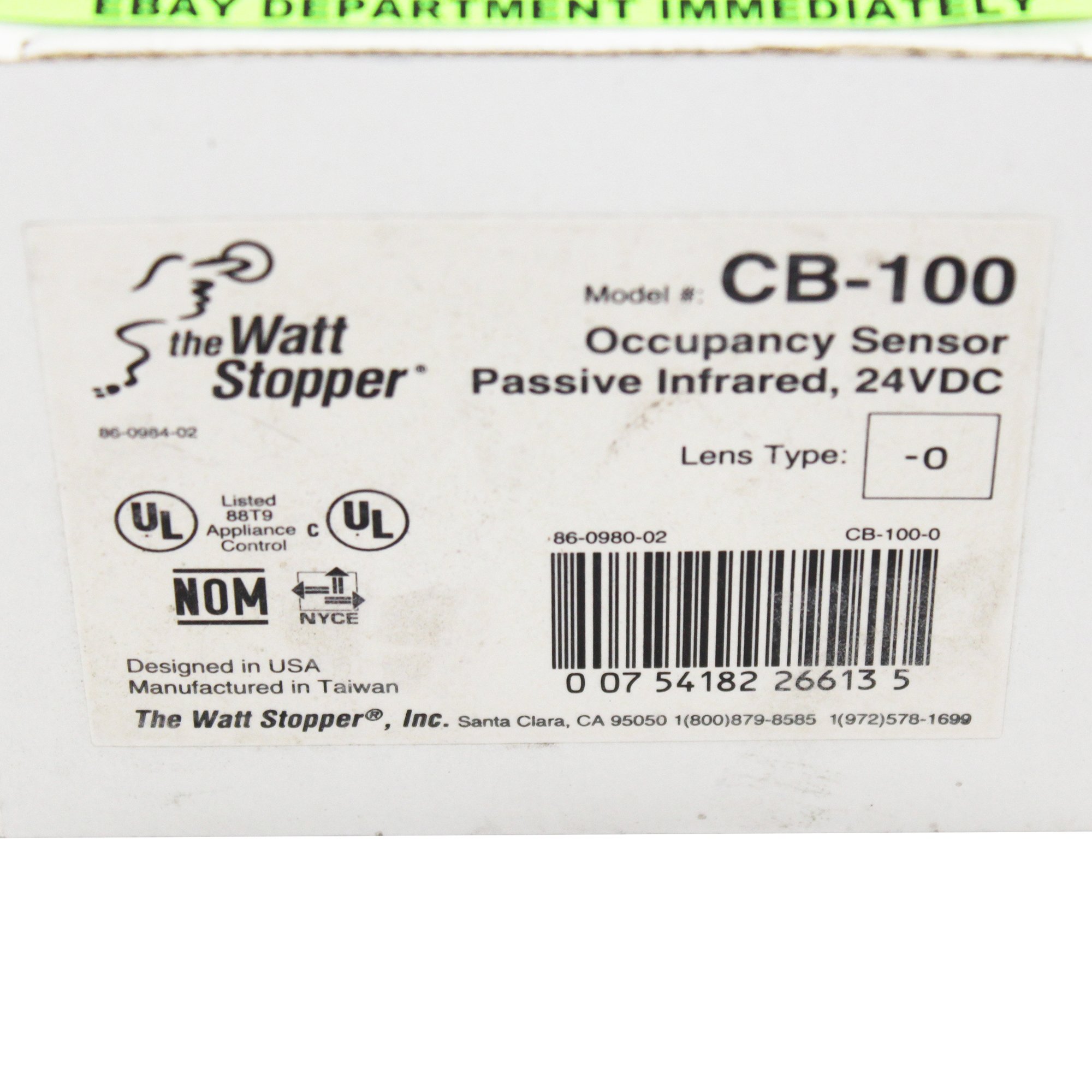 Wattstopper CB-100 24VDC PIR Ceiling Occupancy Sensor on Galleon ...