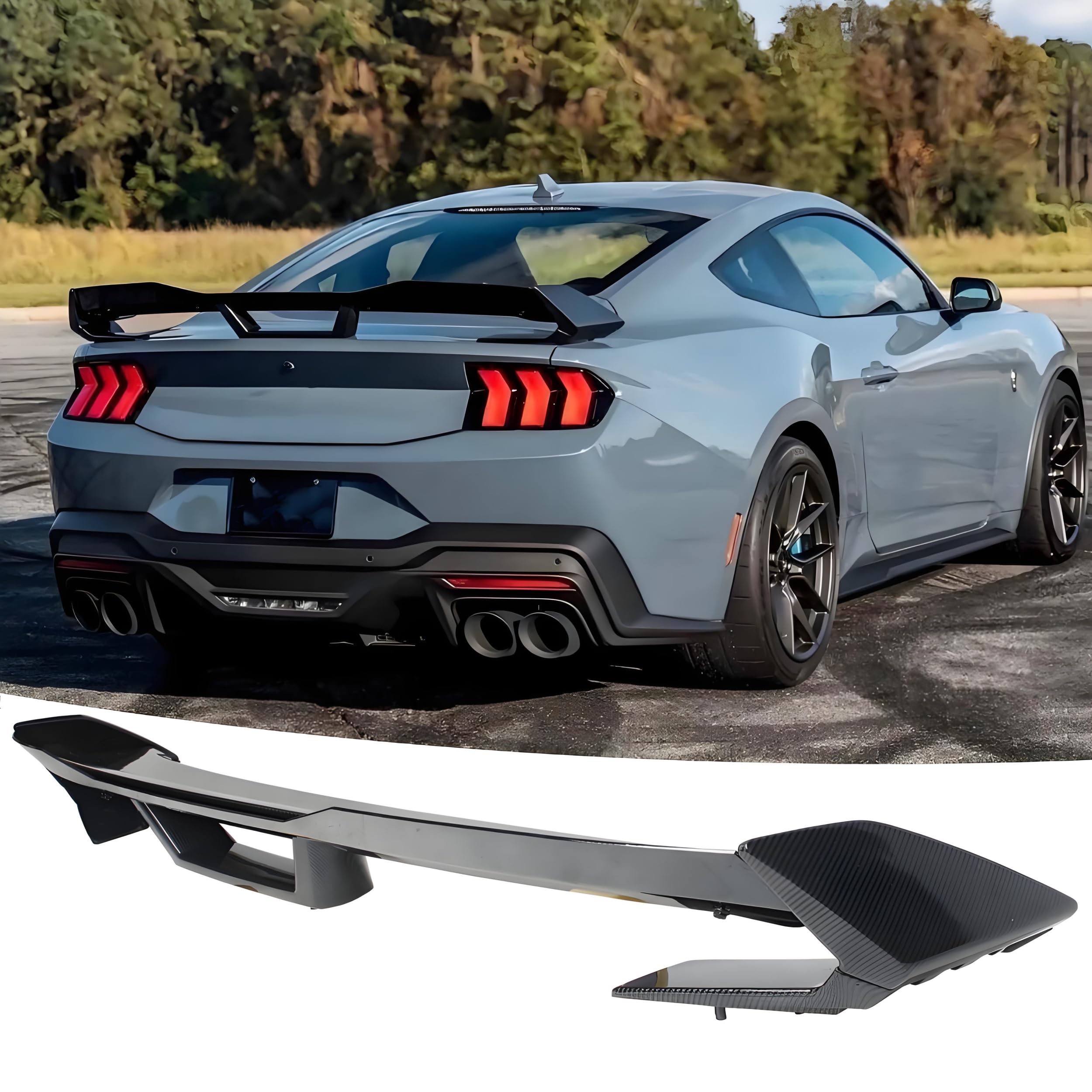 NEESPOC Rear Trunk Spoiler Wing Fit for Ford Mustang EcoBoost/Dark ...