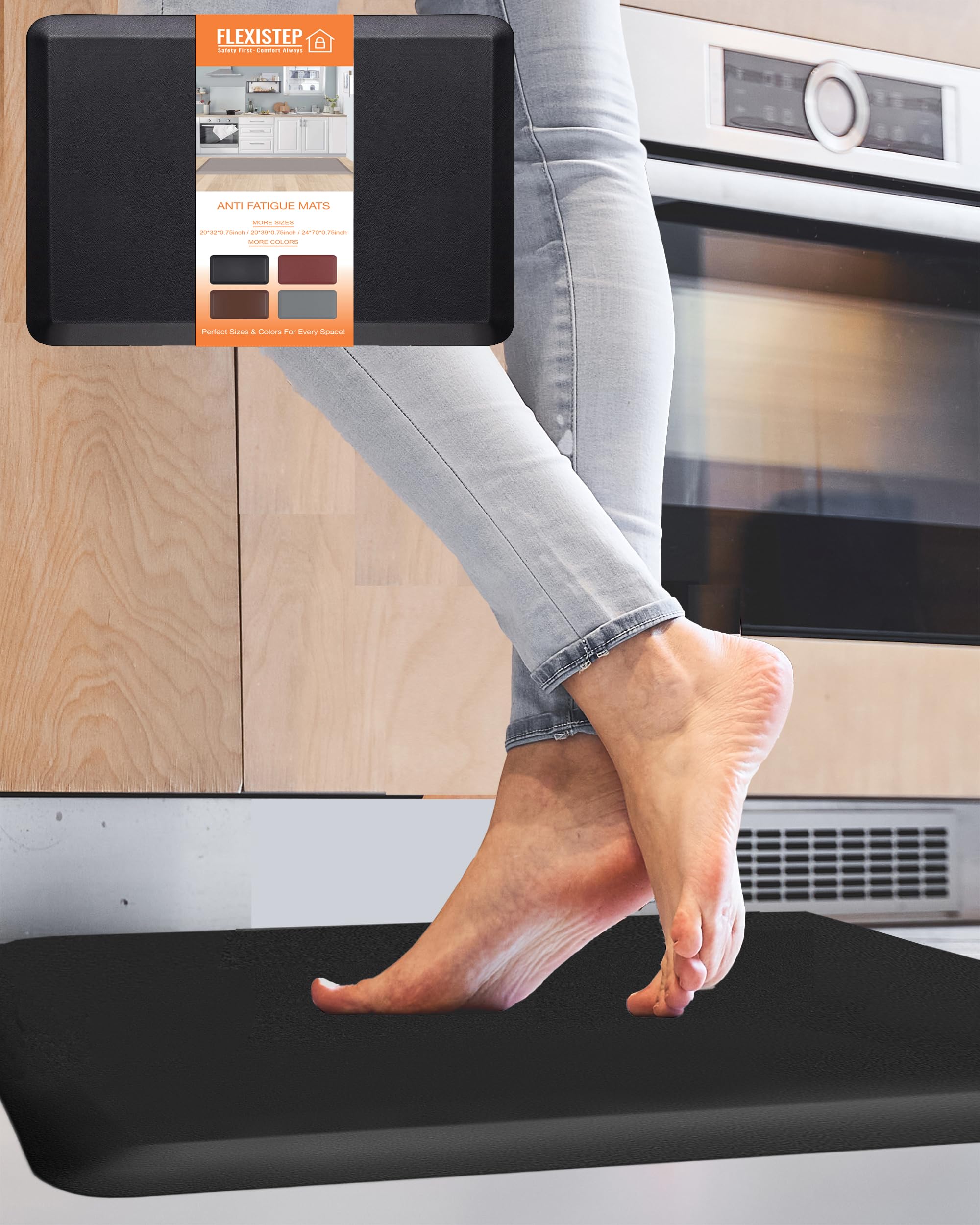 FLEXISTEP Anti Fatigue Floor Mat - High Density Memory Foam 3/4" Thick ...