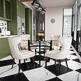 Amazon.com - PADMA HOUSE Tempered Glass Dining Table Chair Set with 4 ...