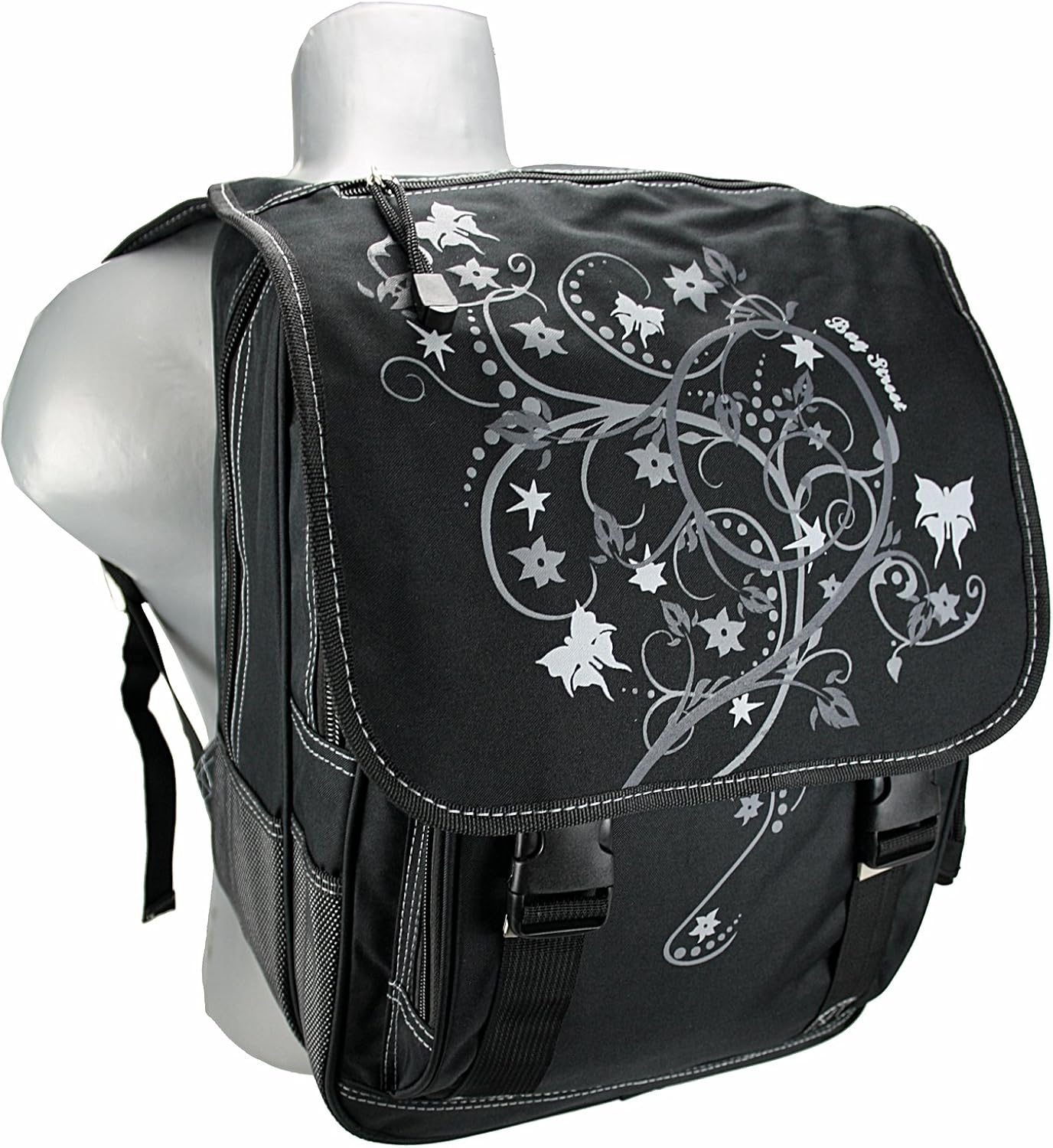 Schul-Rucksack Schulranzen Schultasche bis A4 Schwarz: Amazon.de ...