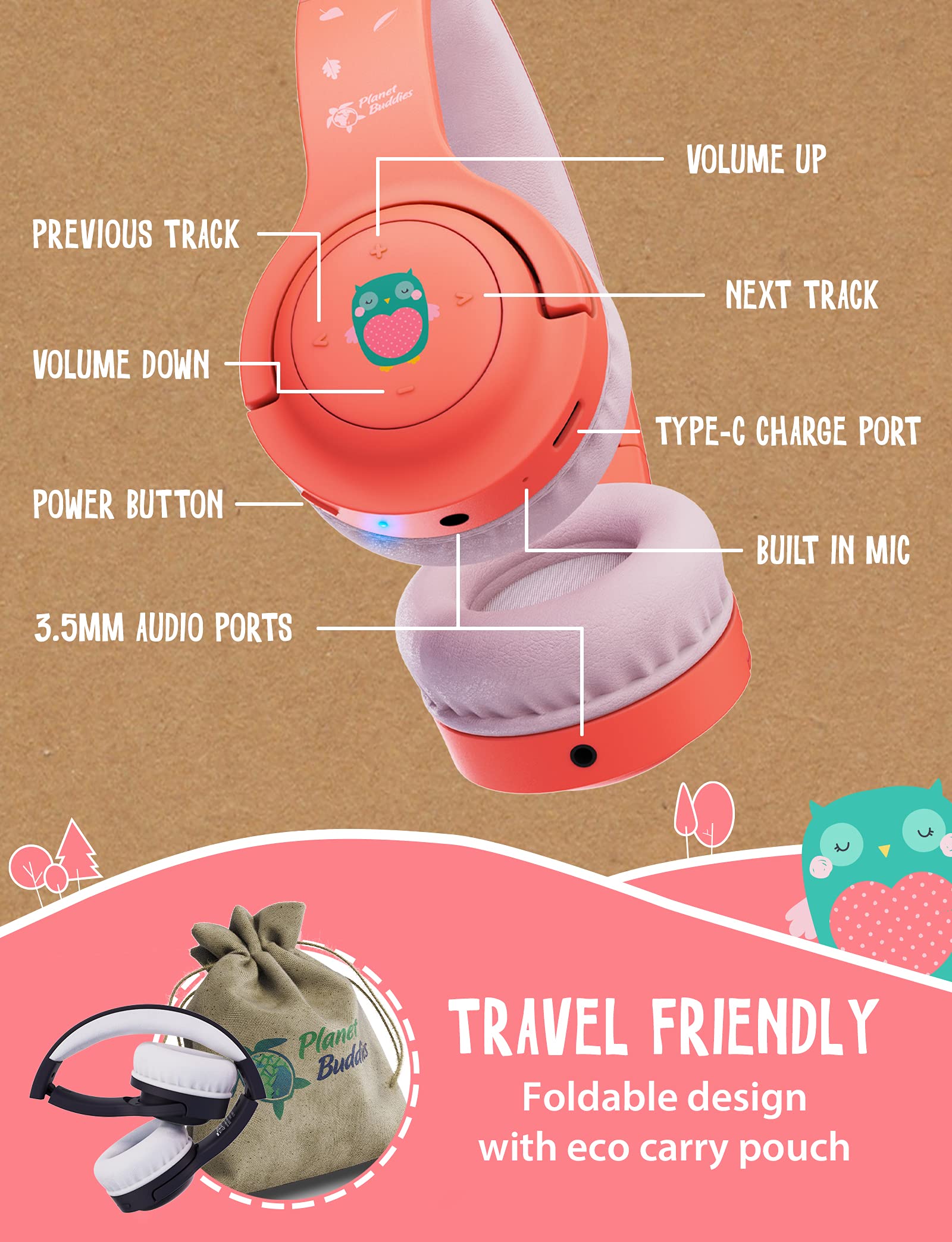 Mua Planet Buddies Bluetooth Headphones for Kids | Wireless Kids ...