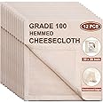 Amazon.com: Cheese Cloths, 12 PCS Precut 20x20 Inch, Grade 100 Hemmed ...