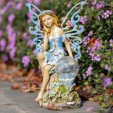 Amazon.com : TERESA'S COLLECTIONS Fairy Garden Statues with Solar ...