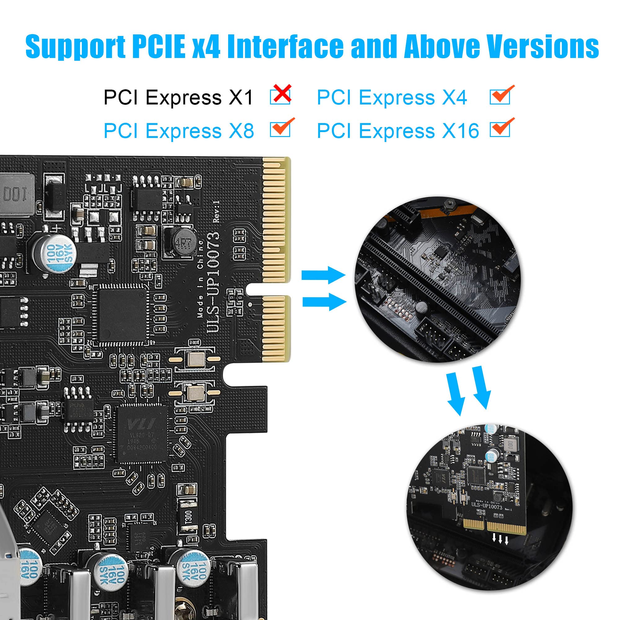 Mua PCIe - USB 3.2 Gen 2カード 20Gbps帯域幅 7つのUSBポート(4つのUSB Type-Aと3つのUSB Type-Cポート)、PCI Express ...