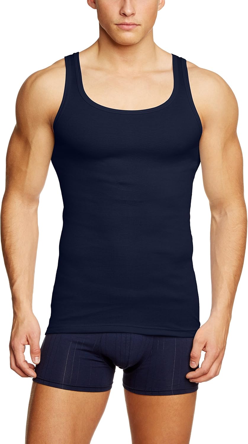 Calida Men's Athletic-Shirt Twisted Cotton Undervest: Amazon.co.uk ...