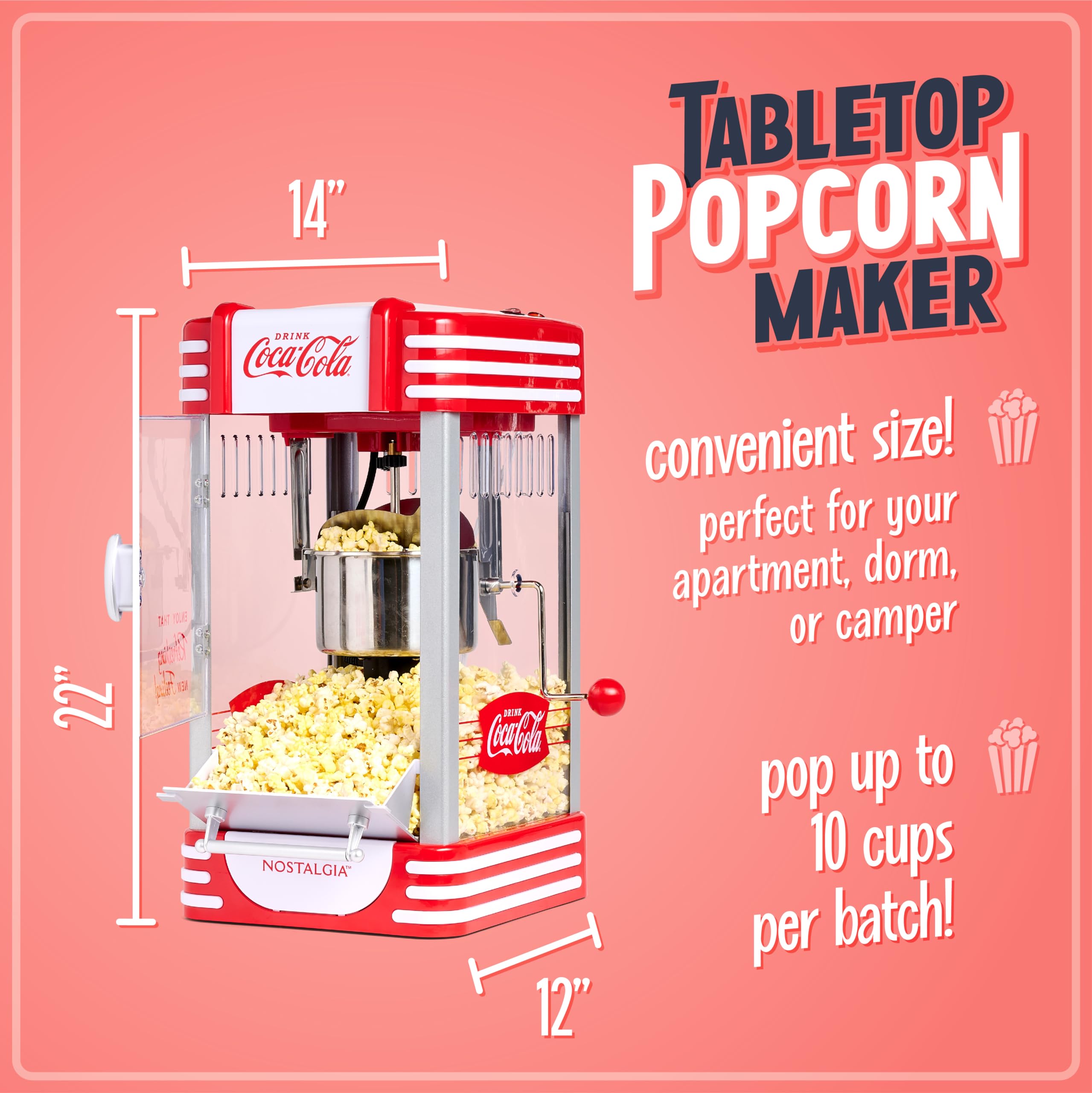 Mua Nostalgia Coca-Cola Popcorn Maker Machine - Professional Tabletop ...