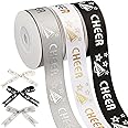 Amazon.com: 30 Yards 7/8" Cheer Text Grosgrain Ribbon Cheer Solid ...