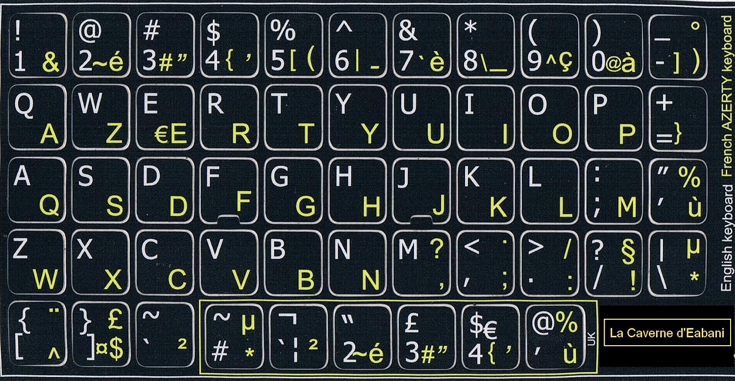 English UK Self adhesive Keys With French AZERTY Characters Amazon co English UK Self adhesive Keys With French AZERTY Characters Amazon co