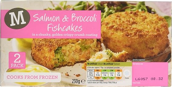 Morrisons 2 Salmon and Broccoli Fishcakes, 230g (Frozen): Amazon.co.uk ...