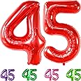 Amazon.com: KatchOn, Giant 40 Inch Red Number 45 Balloon | 45th ...