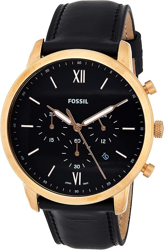 Fossil Homme Chronographe Quartz Montre avec Bracelet en Cuir FS5381 ...