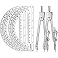 Amazon.com : Zonon 2 Set Protractor and Compass Set, Student Geometry Math Set Drawing Compass ...