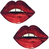 Amazon.com: SOYCEV Red Lips Iron-on Patches - Large Sequin Lip Patches ...
