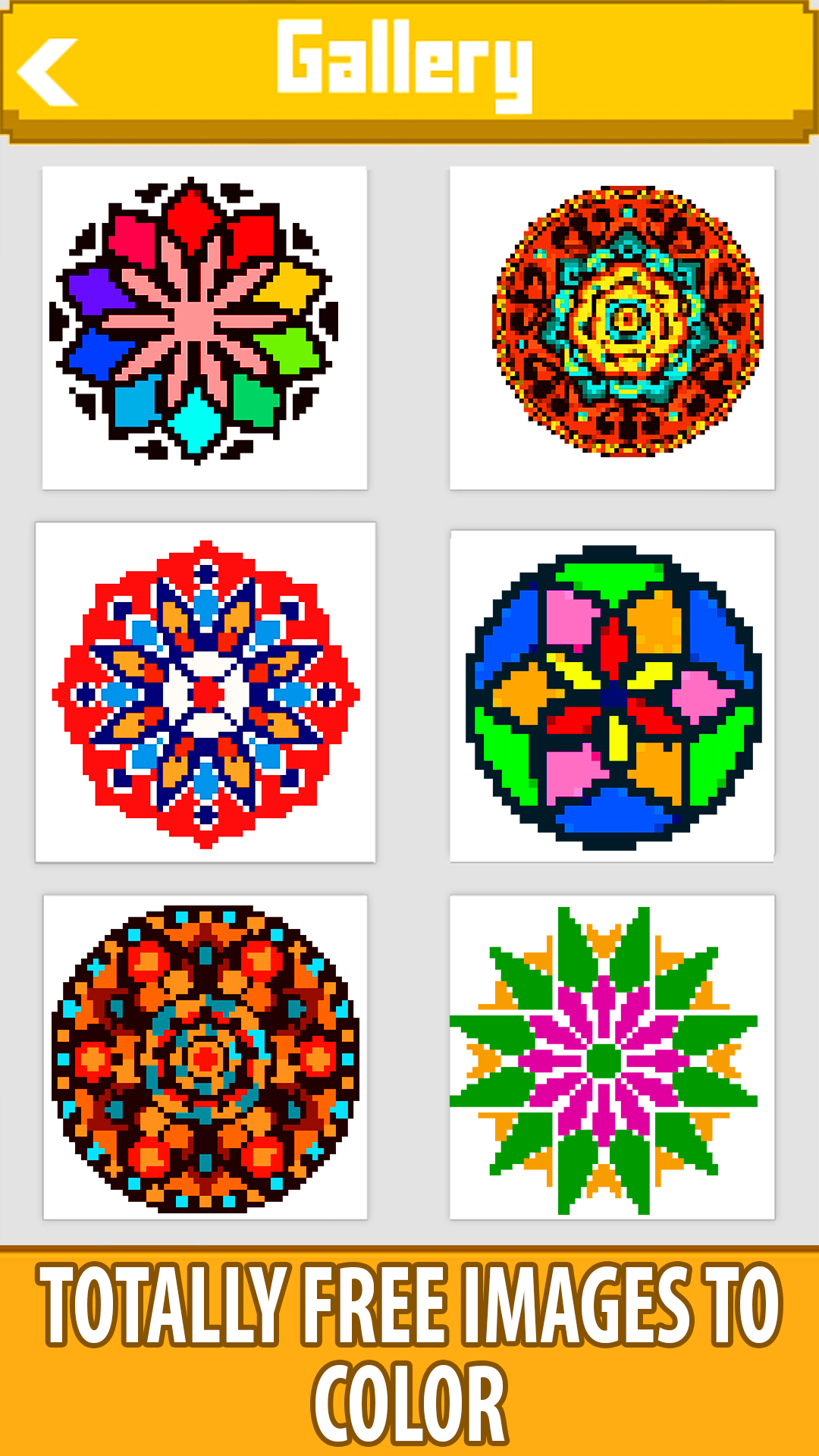 Mandala Pixel Art - Paint by Number, Sandbox Coloring Book Pages:Amazon ...