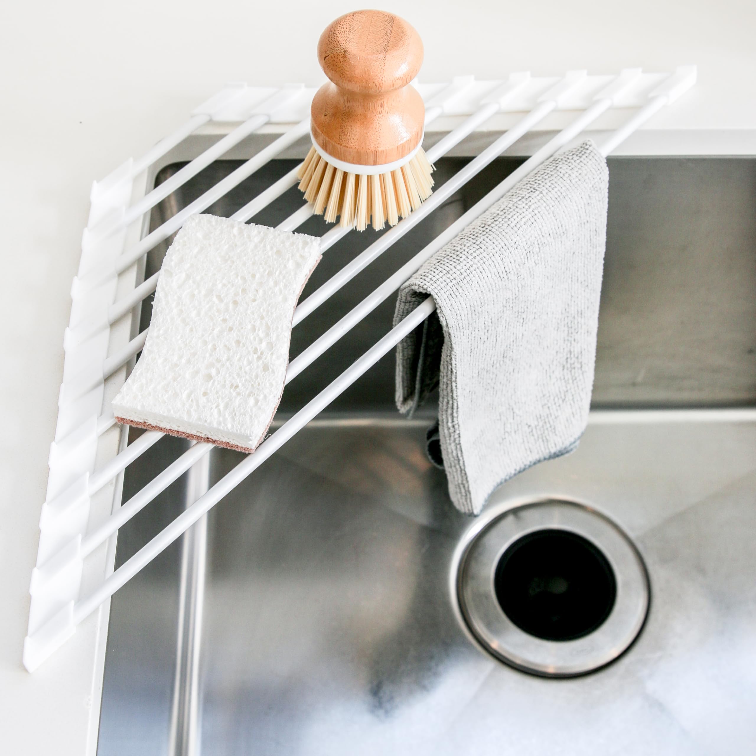 Triangle Roll Up Dish Drying Rack for Over the Sink - Sink Roll Up ...